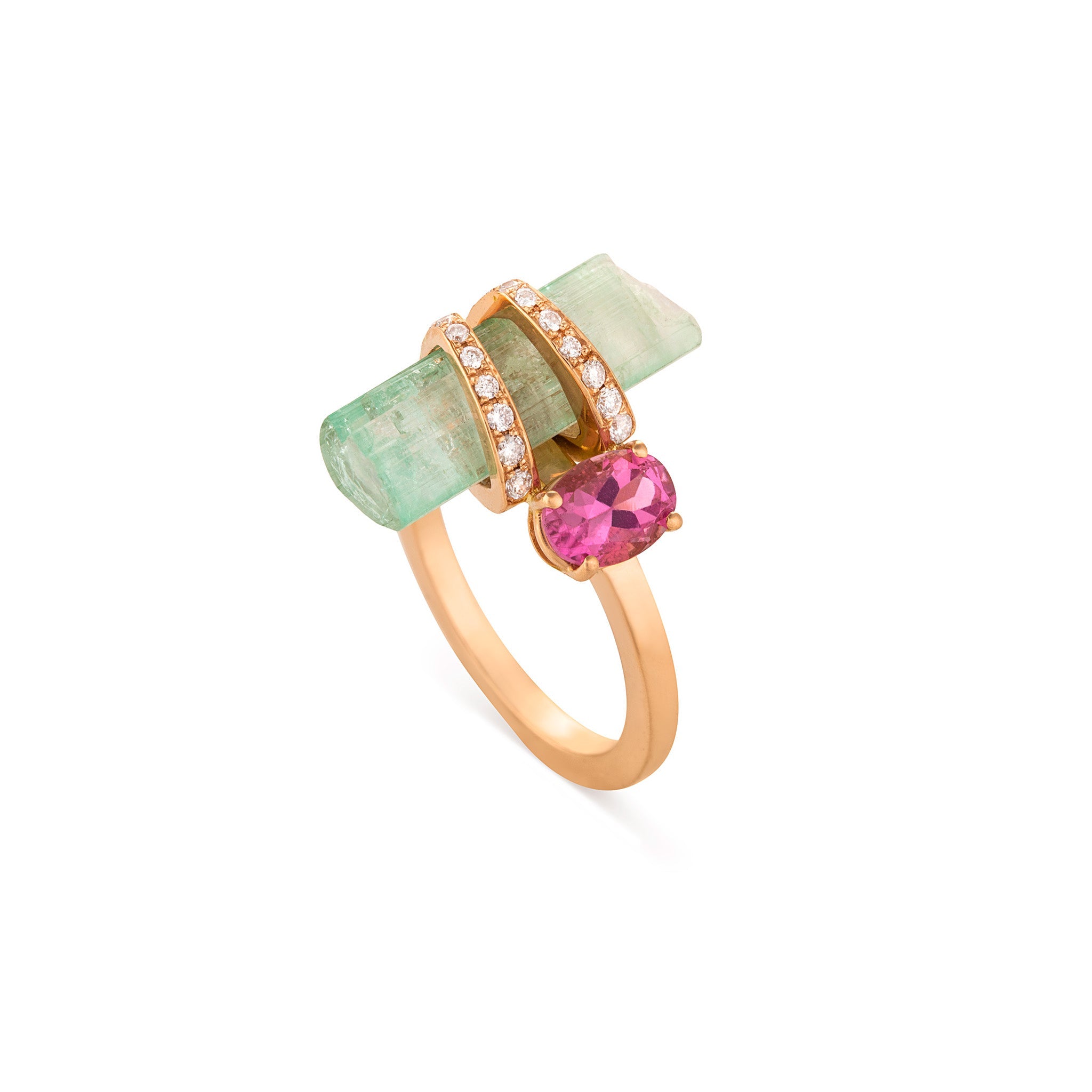Green & Pink Tourmaline Ring – Gin and The Banker